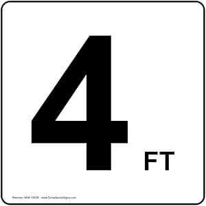 Amazon.com: metal Signs Pool Depth Label, with English, White : Patio ...