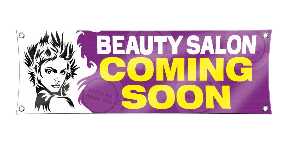 Beauty Salon Coming Soon Banner 1ft X 3ft Vinyl Sign | Desertcart INDIA