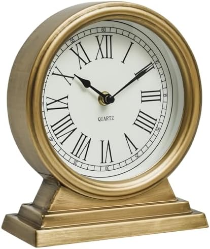 Amazon.com: EMAX HOME Gold Mantle Clock – Vintage Style Table Clock for ...