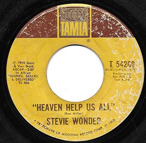 STEVIE WONDER, STEVIE WONDER - STEVIE WONDER 45 RPM Heaven Help Us All ...