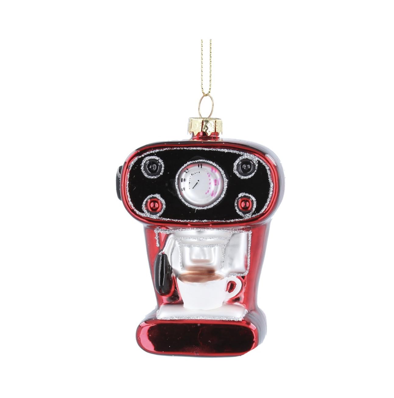 Glass Coffee Machine Novelty Bauble, Hanging Kitsch Christmas Tree ...