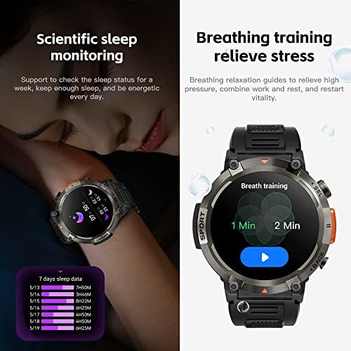 Montre Connectée Homme avec Appels Bluetooth, 1,45'' Smartwatch avec ...