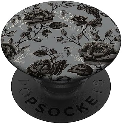 Amazon.com: Gothic roses in gray, rose art PopSockets Swappable PopGrip ...
