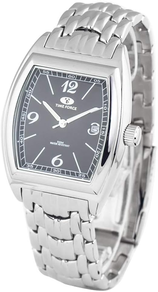 TIME FORCE Mens Analogue Quartz Watch with Stainless Steel Strap ...