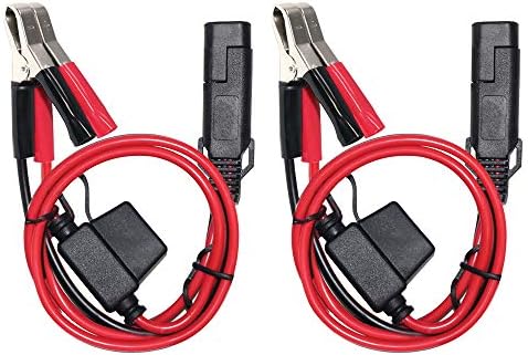 SPARKING 1.5FT 12V Battery Alligator Clip to SAE 2Pin Quick Disconnect ...