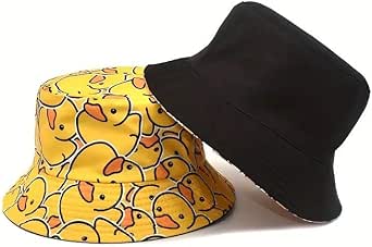 Generic Cartoon Stylish Yellow Rubber Ducky Reversible Bucket Hat ...