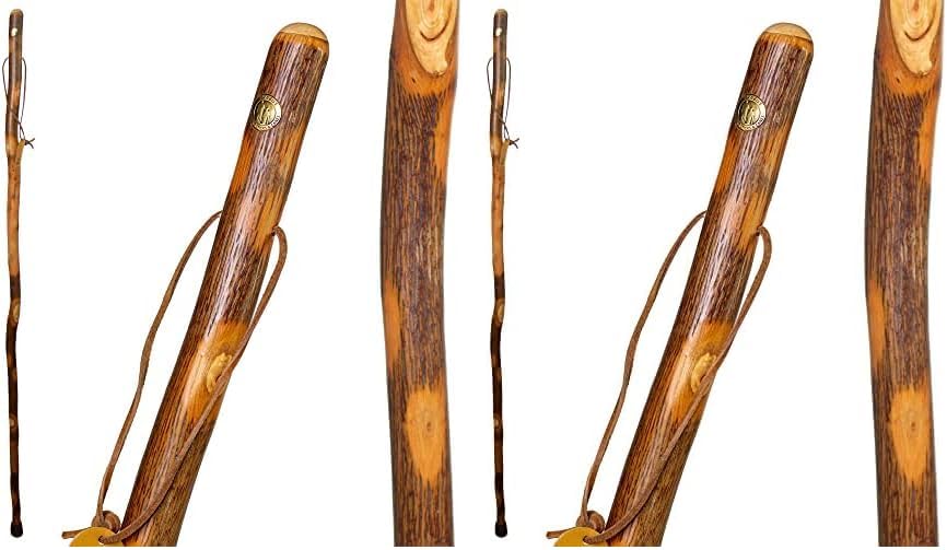 Amazon.com: Brazos Free Form Hickory Walking Stick, Handcrafted Wooden ...