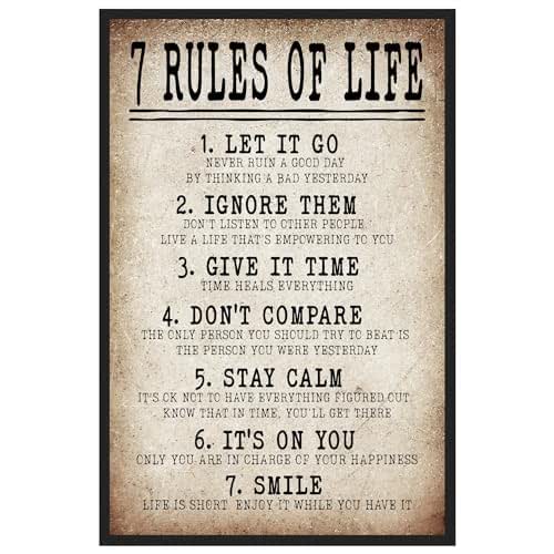 Amazon.com: 7 Rules of Life Motivational Poster for Men & Teens ...