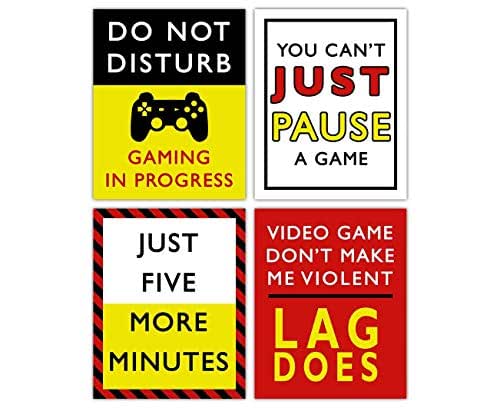 Amazon.com: Video Game Signs Typography Wall Art Decor Poster: Chic ...