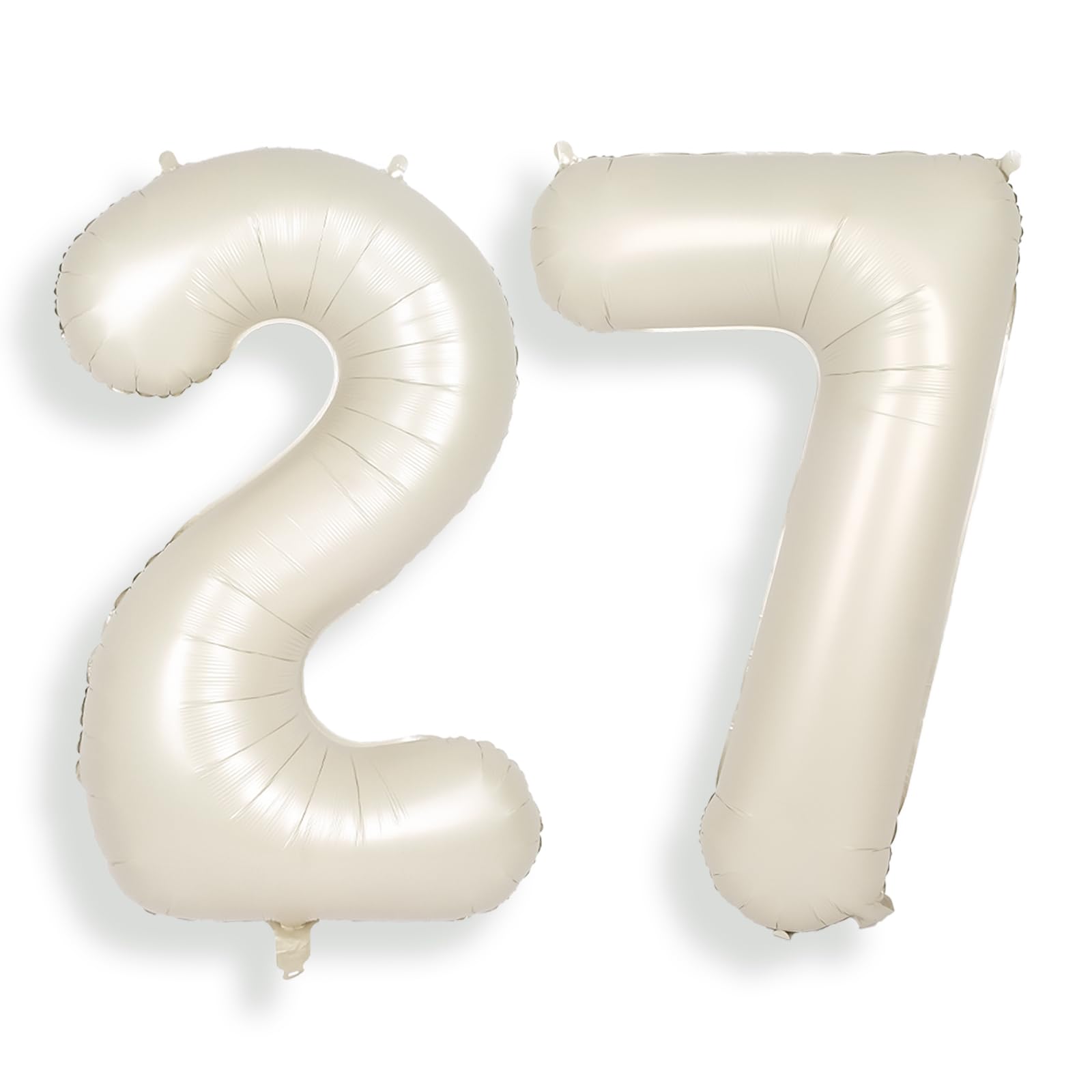 Amazon.com: SUWEN 40 Inch Large Cream White 27 Balloon Numbers Big Foil ...