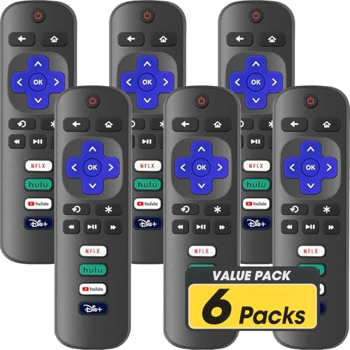 Amazon.com: 6 Pack Replacement Remote Control Only for Roku TV ...