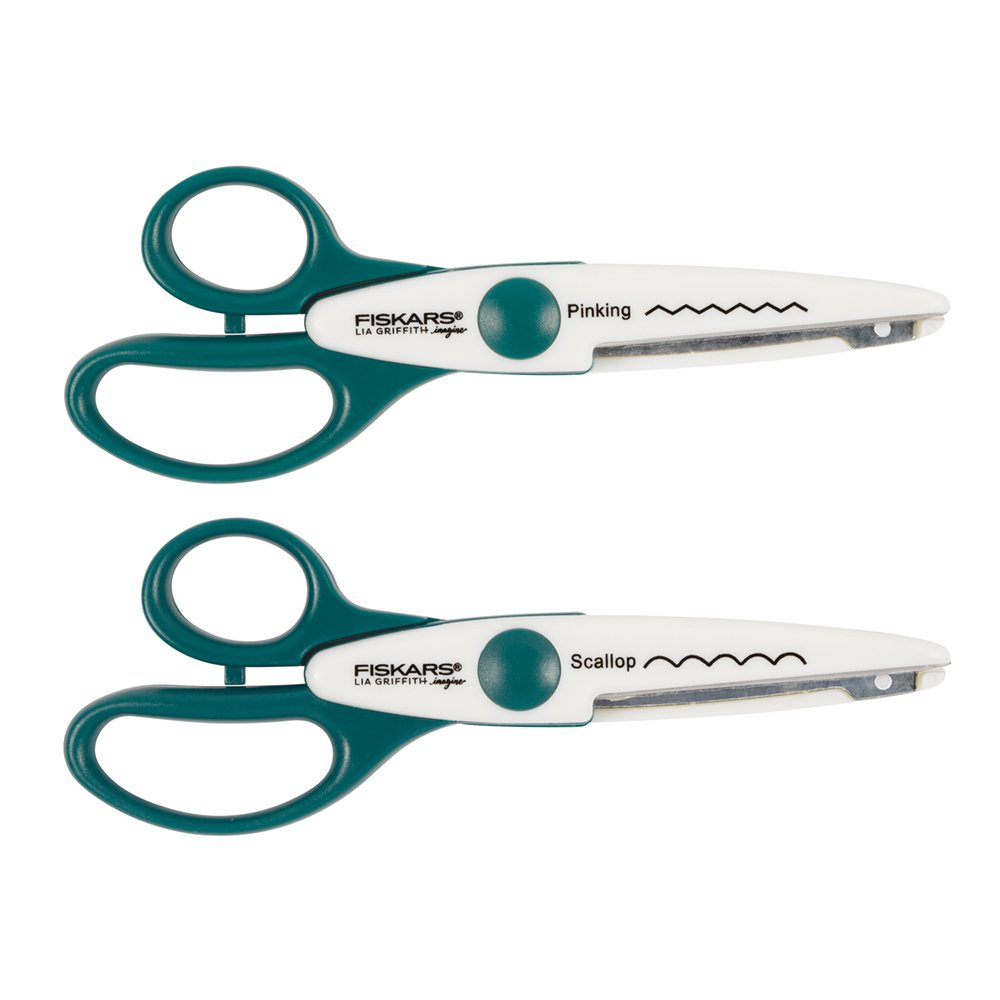 Amazon.com: Fiskars Lia Griffith Paper Edgers (2 Pack), Teal Green/White