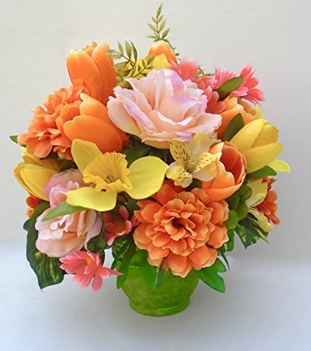Amazon.com: Spring Silk Flower Arrangement : Home & Kitchen