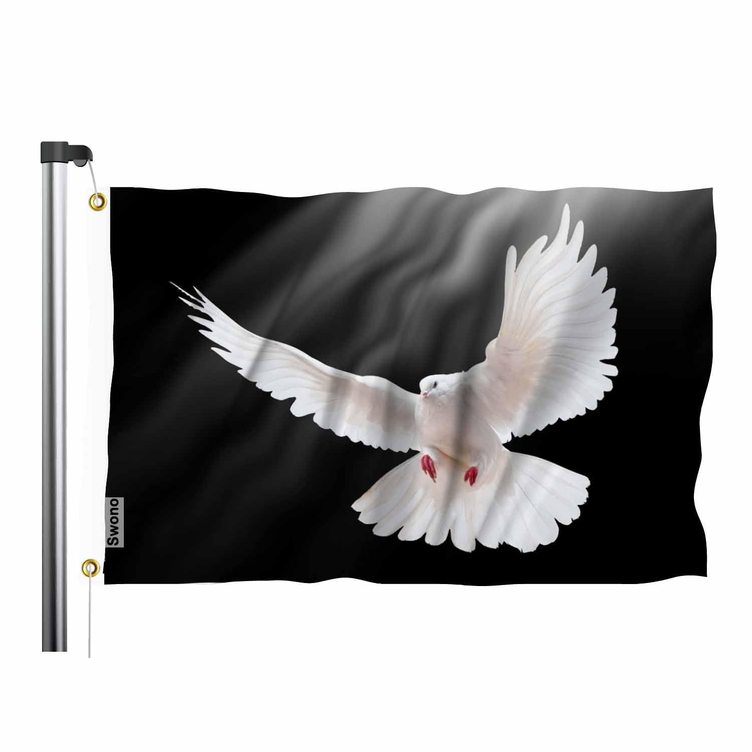 Amazon.com : Swono White Dove Flag 3x5 ft Pigeon Free Flying Bird ...