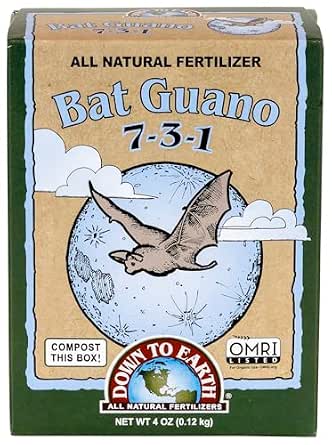 Amazon.com : Down to Earth Organic Bat Guano Fertilizer Mix 7-3-1, 4oz ...