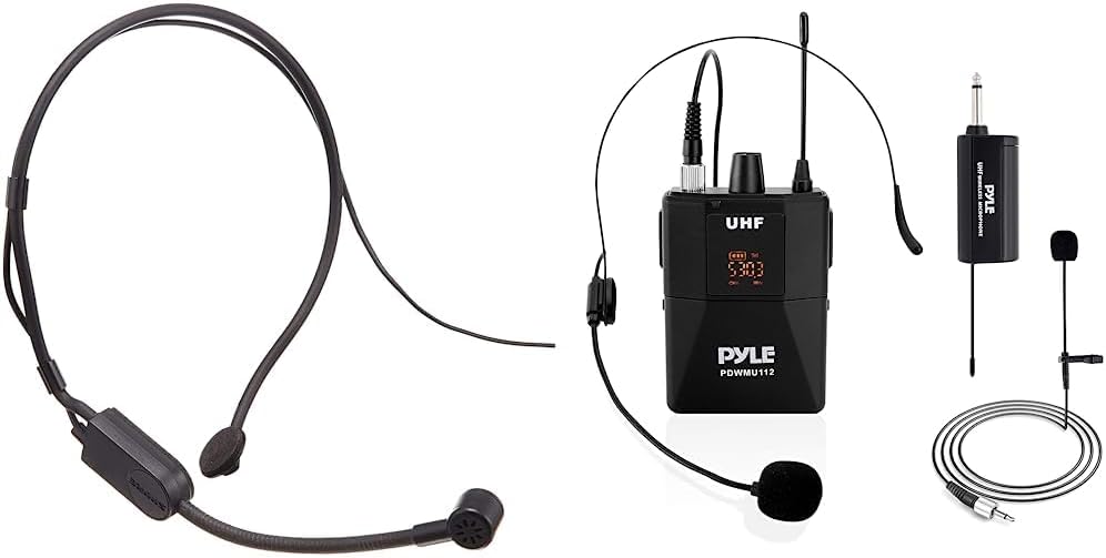 Amazon.com: Shure PGA31-TQG Headworn Microphone Wireless & Pyle UHF ...