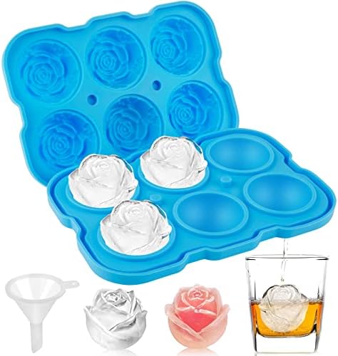 Amazon.com: Ice Cube Tray, Mikiwon 2 inch Rose Ice Cube Trays With ...