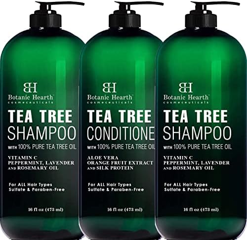 Amazon.com : Botanic Hearth Tea Tree Shampoo & Conditioner Set (16 oz ...