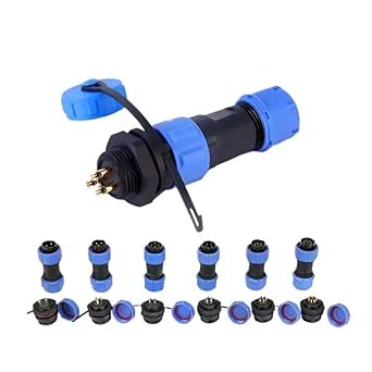 10 Sets SP17 Rear Nut IP68 2/3/4/5/7/9/10PIN Waterproof Connector Male & Female Socket Panel ...