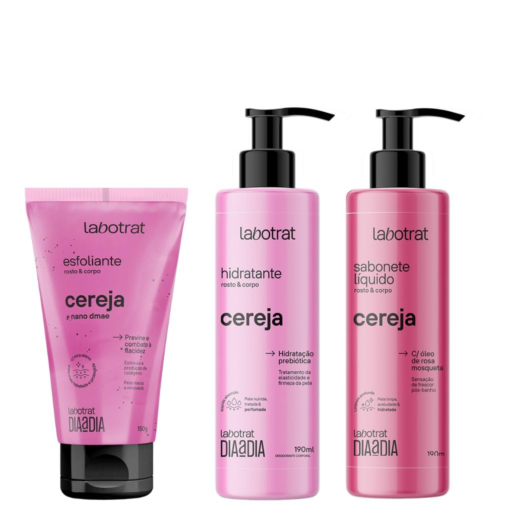 Kit Labotrat Cereja - Esfoliante 150g, Hidratante 190ml e Sabonete ...