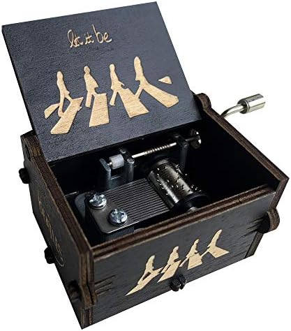Amazon.com: Wood Music Box -Let It Be Classic Handcrank Carved Wood ...
