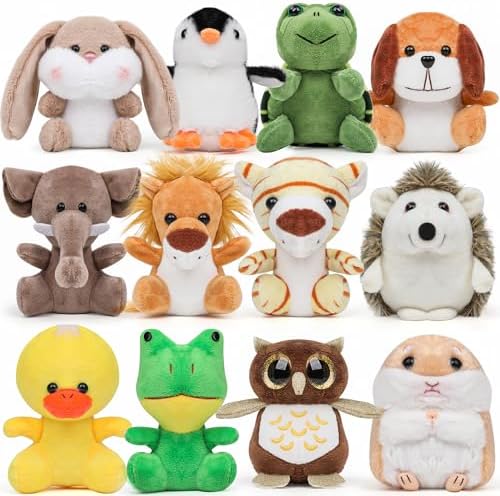 Amazon.com: 12PCS Safari Stuffed Animals - Jungle Stuffed Animals Toys ...