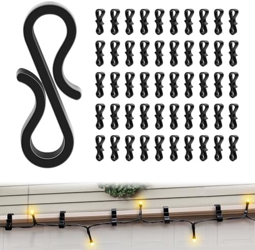 Etopgo 120pcs Mini Plastic Gutter Hooks, S Clip Hooks for String Lights ...