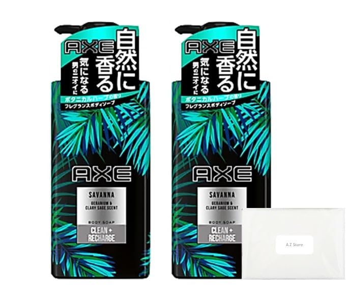 Amazon | アックス AXE フレグランスボディソープ サバンナ ボタニカルハーブの香り ポンプ 370g x2コセット AZsオリジナルティッシュ付 | ノーブランド品 | ボディソープ 通販