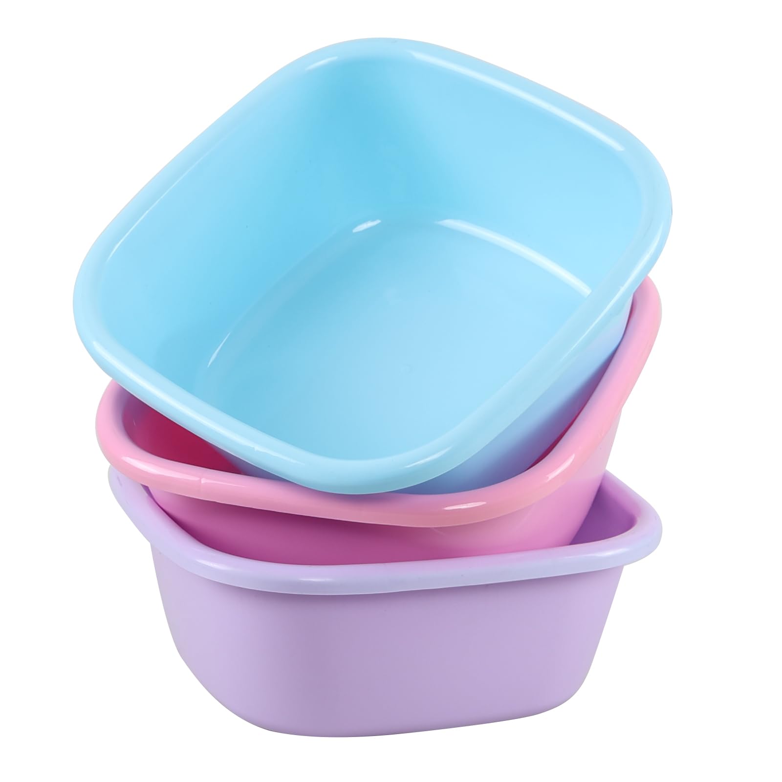 Doryh 3-Pack 10 L Square Plastic Washing Up Bowls, Small Kitchen Basin ...