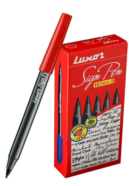 Sign Pen Red 921,Brand-Luxor (Pack of 10) : Amazon.in: Office Products