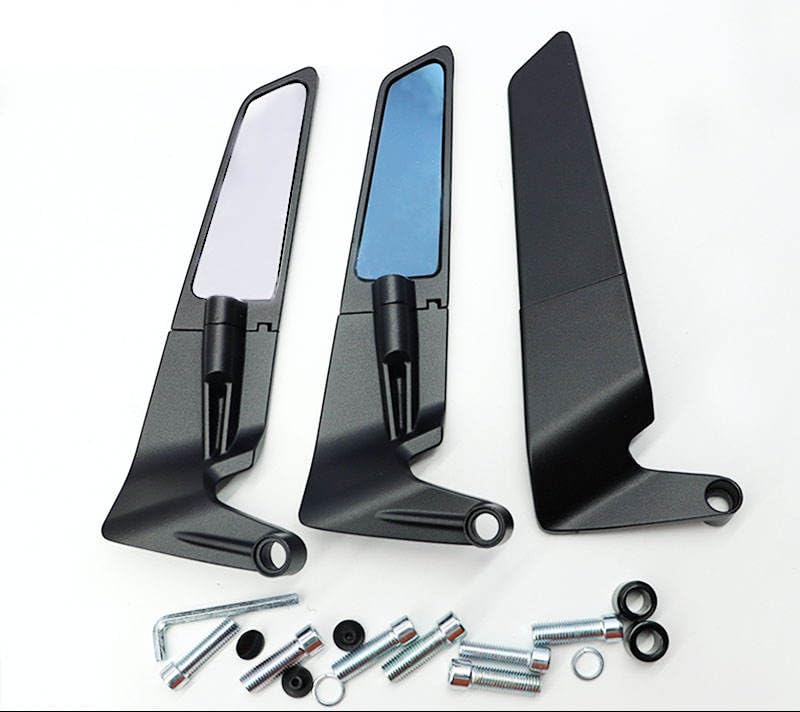 TRYFLY Bike Mirror Adjustable Rotating Rear View Stealth Fin Wings Side ...