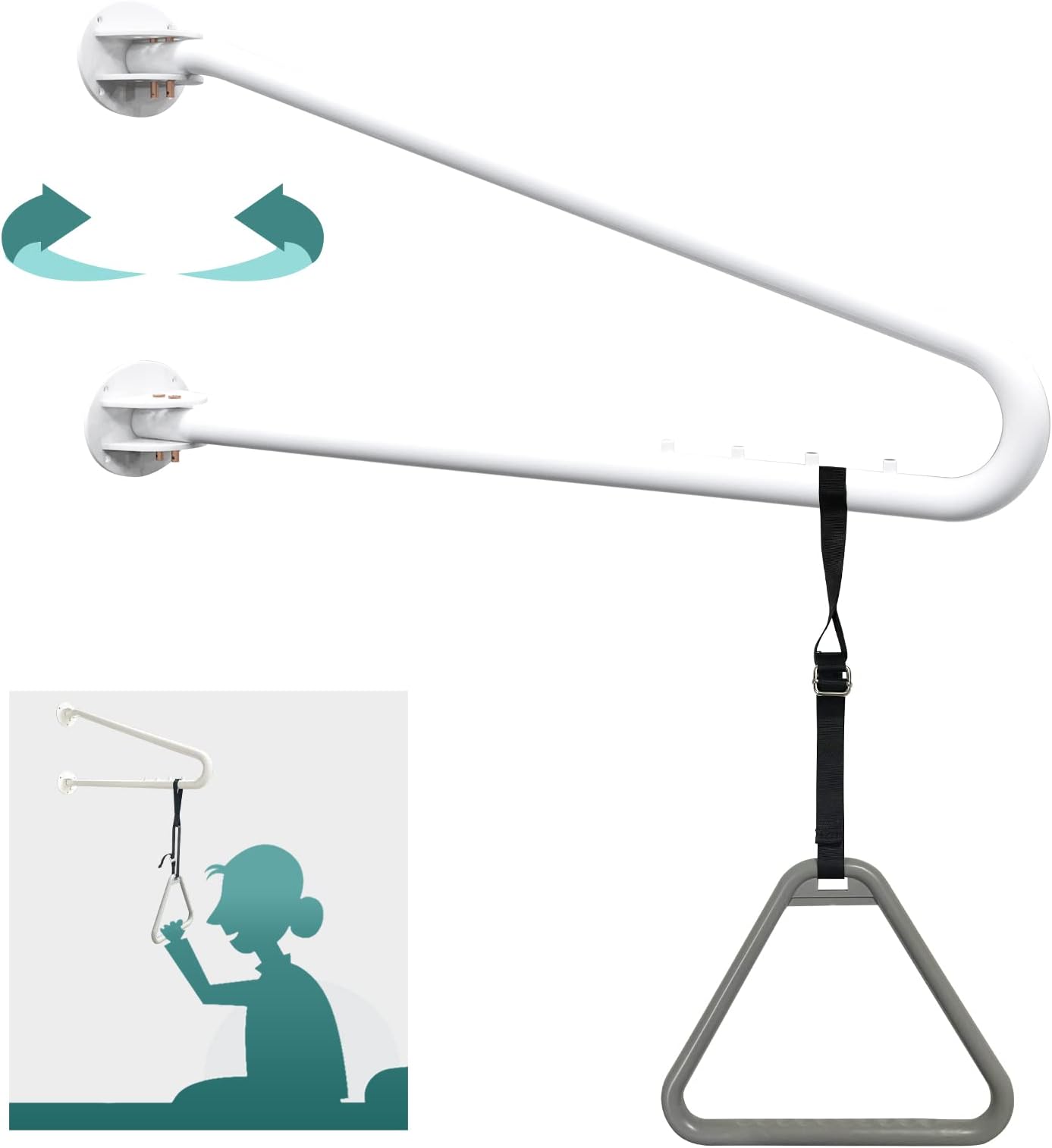 Amazon.com: Bed Trapeze Bar, Foldable Trapeze Bar Rail For Bed Mobility ...