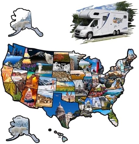 Amazon.com - Pacify 2 Sheets RV Stickers Decals 24x16 Travel of US Map ...