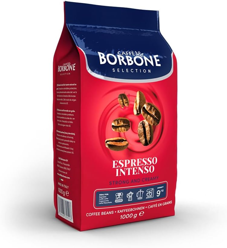 Caffè Borbone Espresso Intenso, caffè intero in grani 1 kg (confezione ...