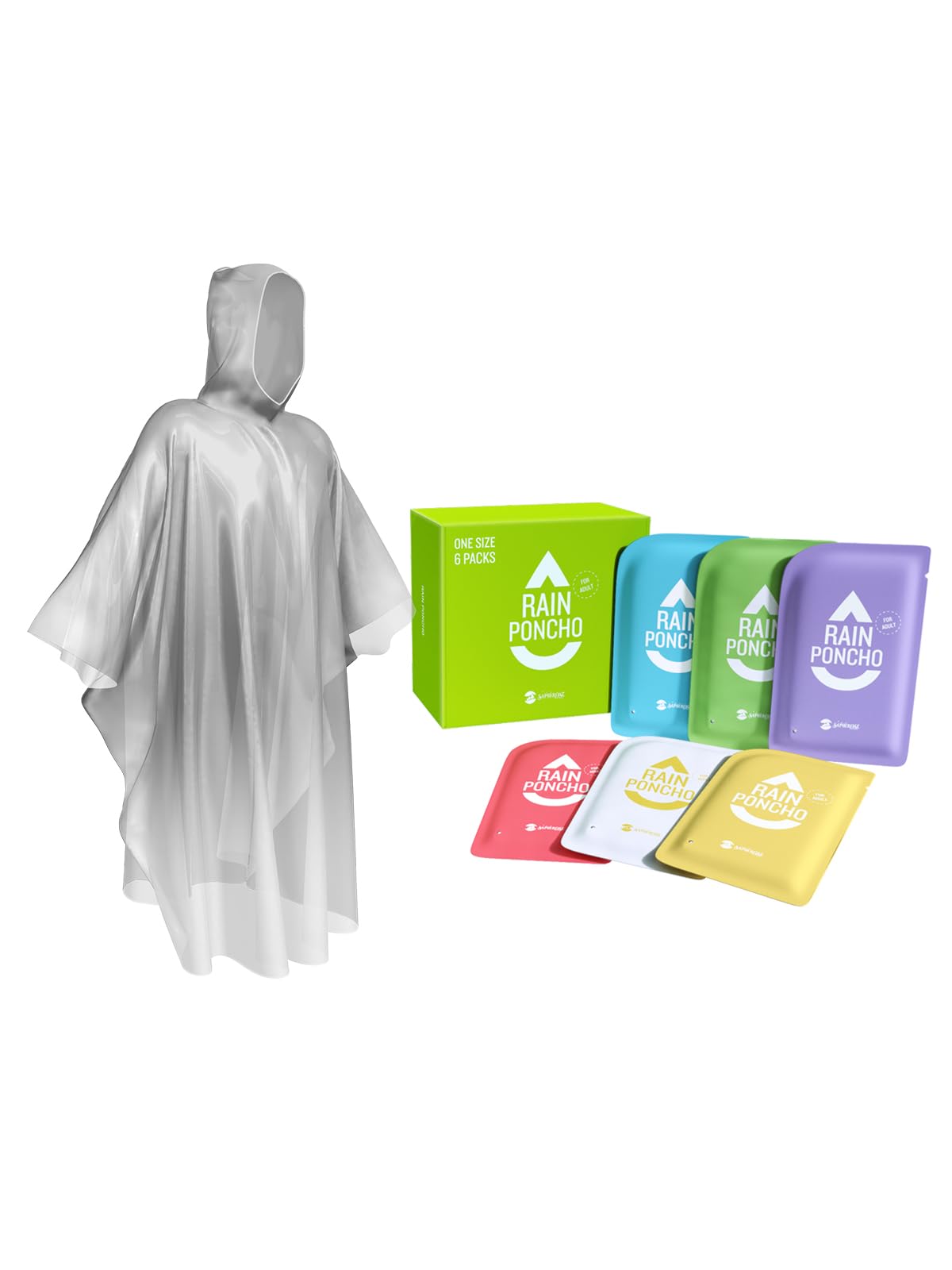 Snapklik.com : Disposable Rain Ponchos Emergency Clear Poncho For Adults