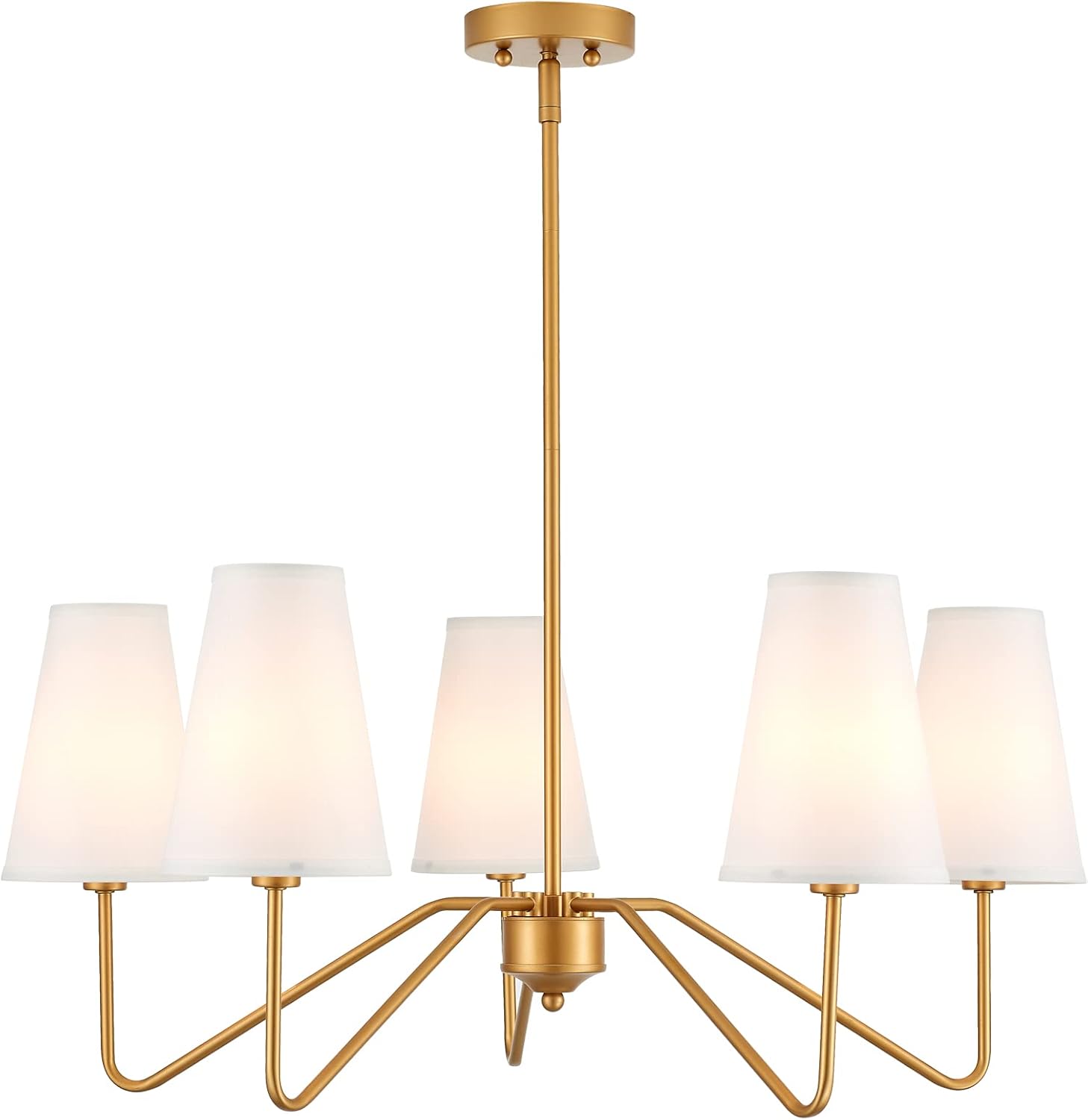 MhyTogn Modern Antique Brass Brush Paint Finish Chandelier, with Creamy ...