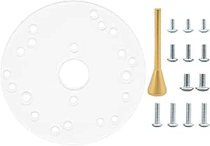 POWERTEC Dia 6-1/2" Router Sub Base Plate, Clear Acrylic w/Multiple ...