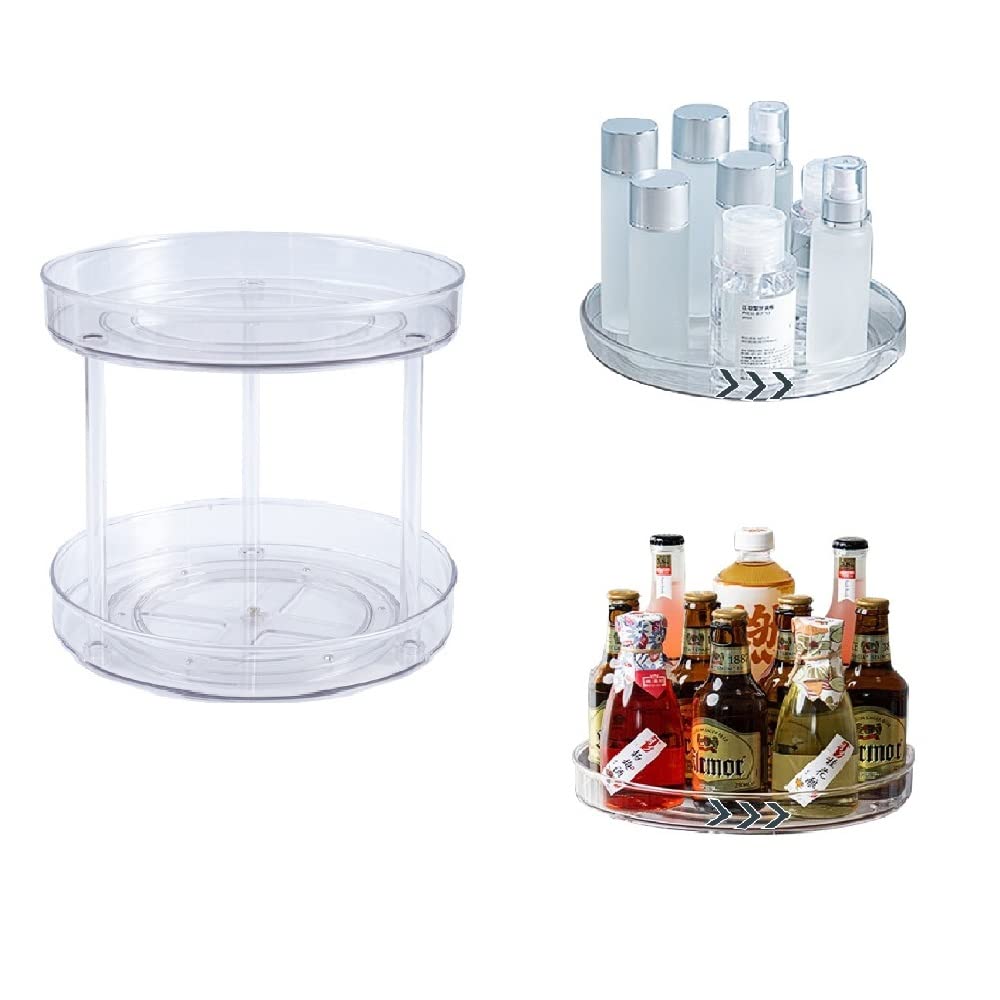 Amazon.com - 2 Pack Lazy Susan Plastic Clear Rotating Turntable ...
