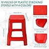 Amazon.com: Wesiti 10 Pieces Stackable Classroom Stools 18 Inch Plastic ...