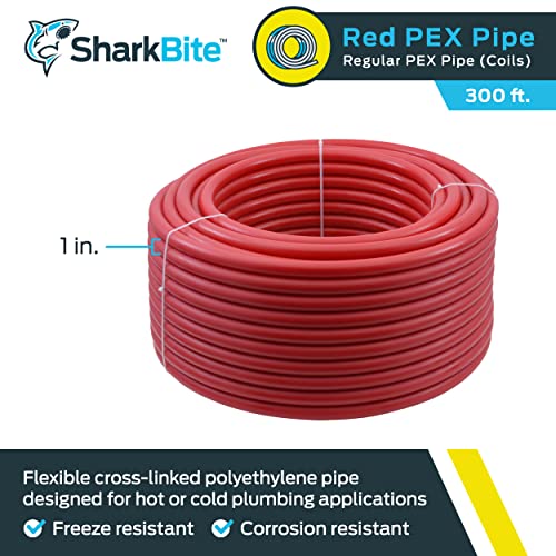 SharkBite 1 Inch x 300 Feet Red PEX-B, PEX Pipe Flexible Water Tubing ...