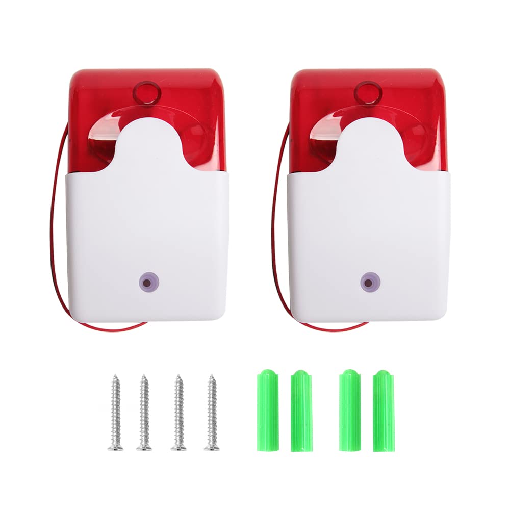 Amazon.com: Acxico 2 pcs 12V Mini Wired Sound Alarm Flashing Light ...