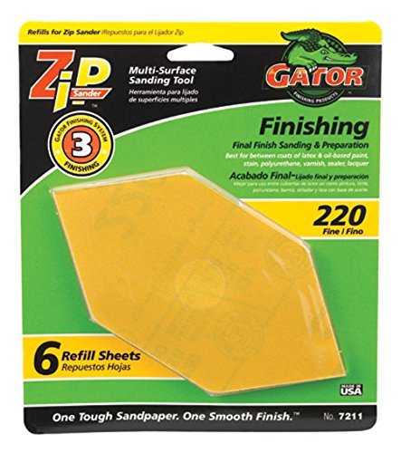 Gator Zip Sander 6 in. L x 3 in. W 220 Grit Fine Aluminum Oxide Sanding ...