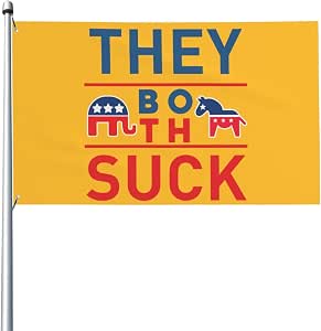 Amazon.com : 3x5 Anti Politics They Both Suck Flag Banner No Politics ...