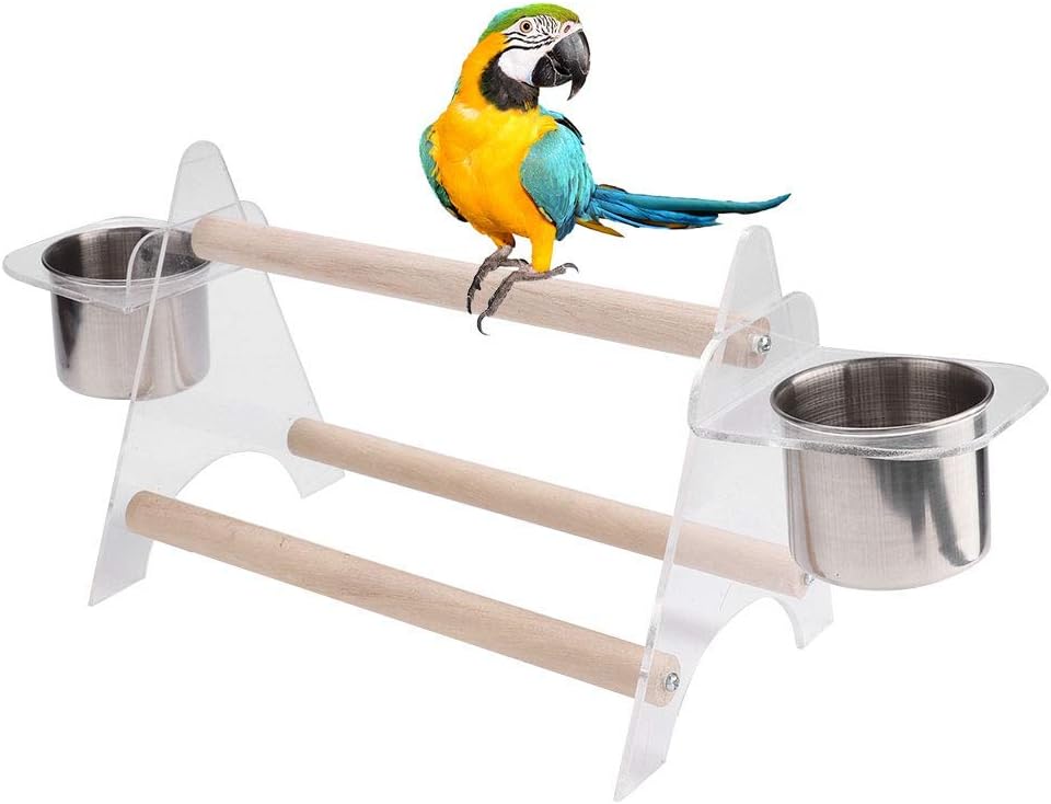 Table Top Bird Perch, Portable Parrot Stand Wooden Activity Training ...