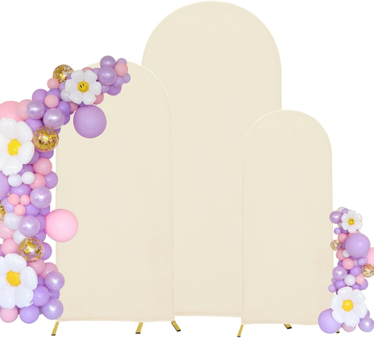 Amazon.com : 3 Pcs Arch Backdrop Cover- Spandex Fitted Round Top ...