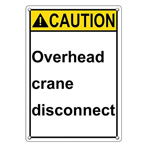 Amazon.com: Weatherproof Plastic Vertical ANSI Caution Overhead Crane ...