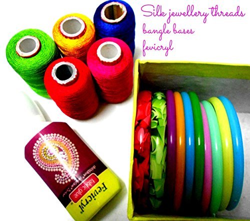 AM 10-inch Silk Thread Bangle Making Kit (Multicolour) : Amazon.in ...