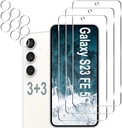 Amazon.com: Galaxy S23 FE Screen Protector 3 Pack + 3 Pack Camera Lens ...