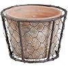 Esschert Design AT10 Aged Terracotta Pot in Wire Basket : Amazon.co.uk ...