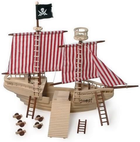 Childrens Wooden Pirate Ship Toy : Amazon.co.uk: Toys & Games